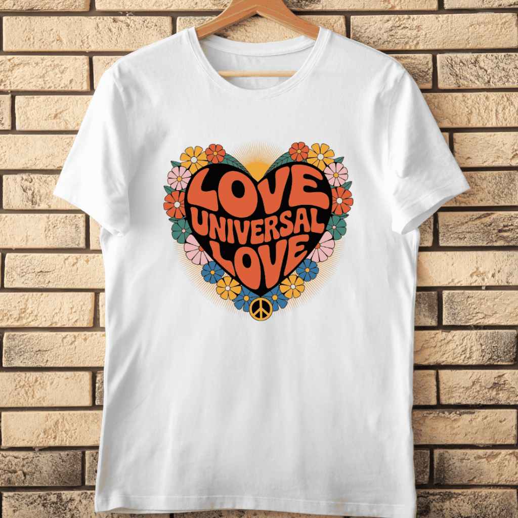 Groovy 70s Peace Sign T-Shirt Design - MasterBundles
