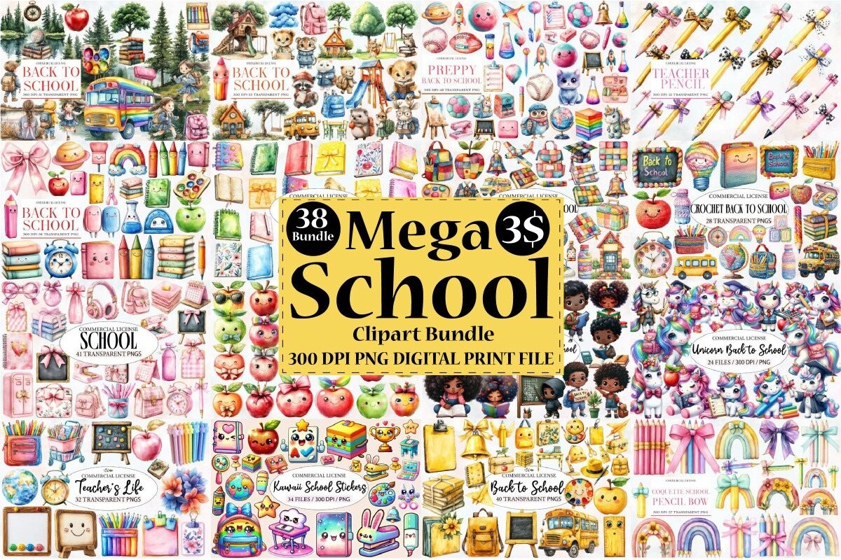 School Clipart Mega Bundle - MasterBundles