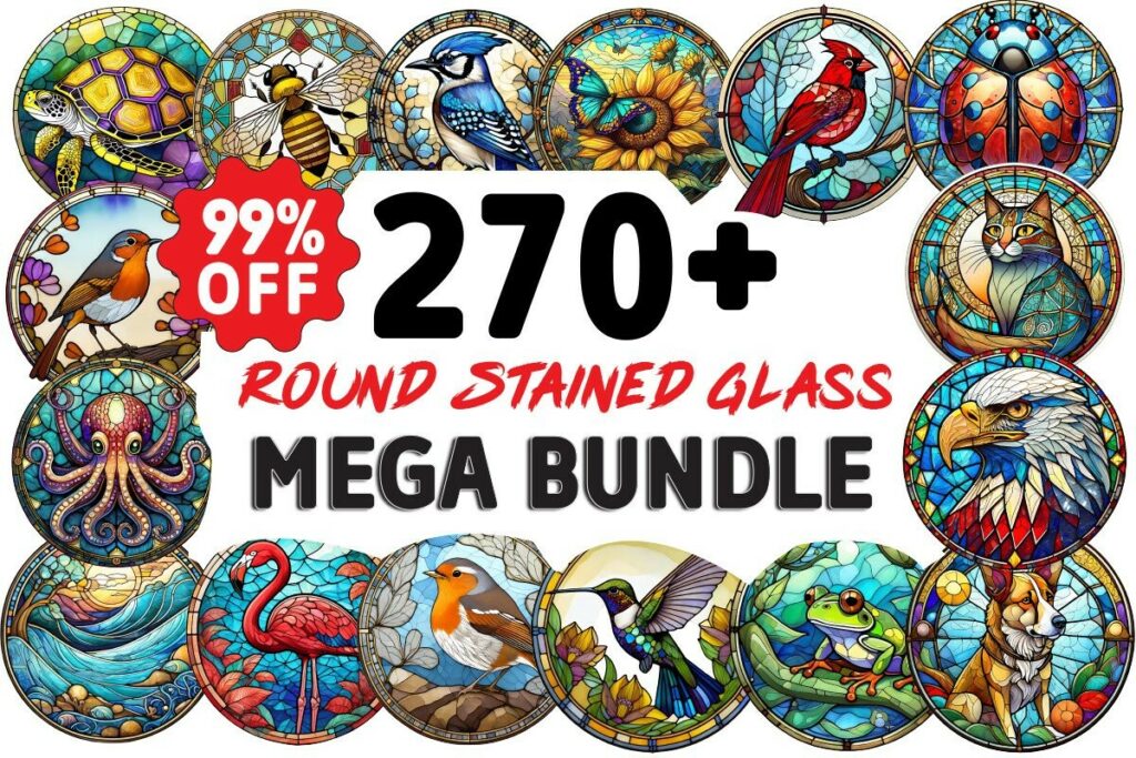 Stained Glass Round Mega Bundle - MasterBundles
