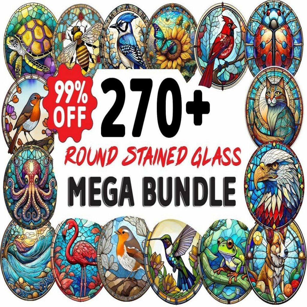 Stained Glass Round Mega Bundle - MasterBundles