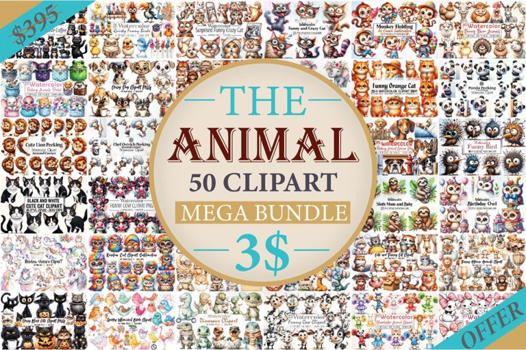 The Animals Mega Clipart Bundle - MasterBundles