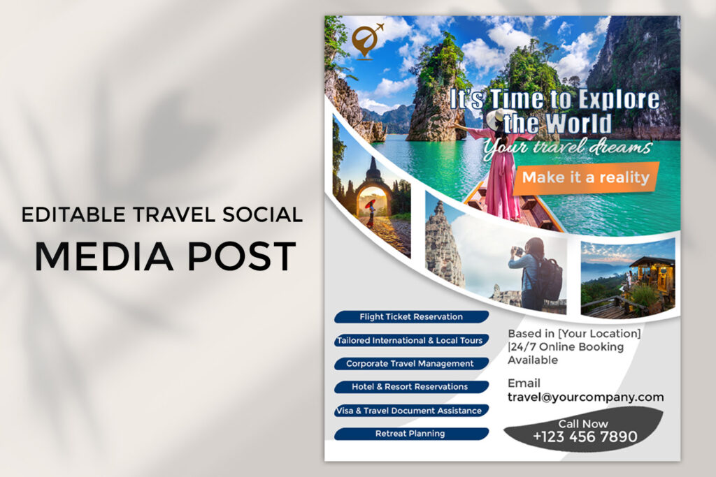 Explore the World Travel Flyer PSD Template | Tourism Social Media ...