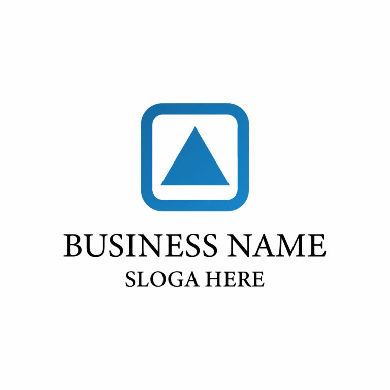 Blue Triangle in Rounded Square Logo - MasterBundles