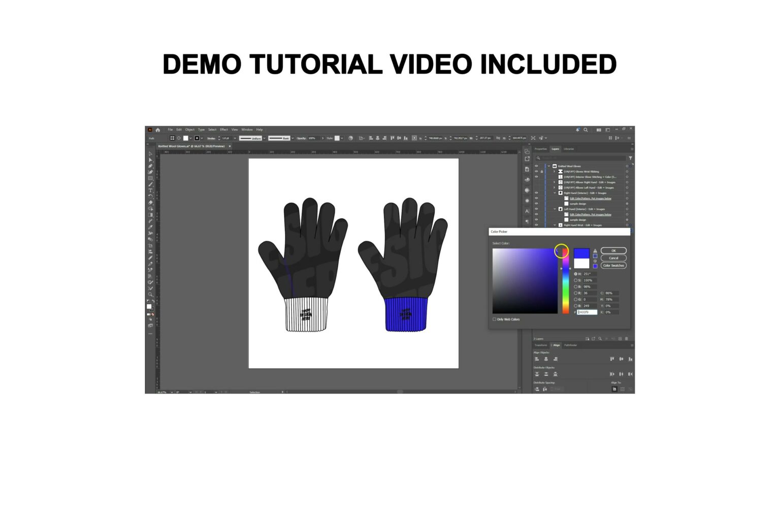 Wool Gloves Flat Vector Mockup – MasterBundles
