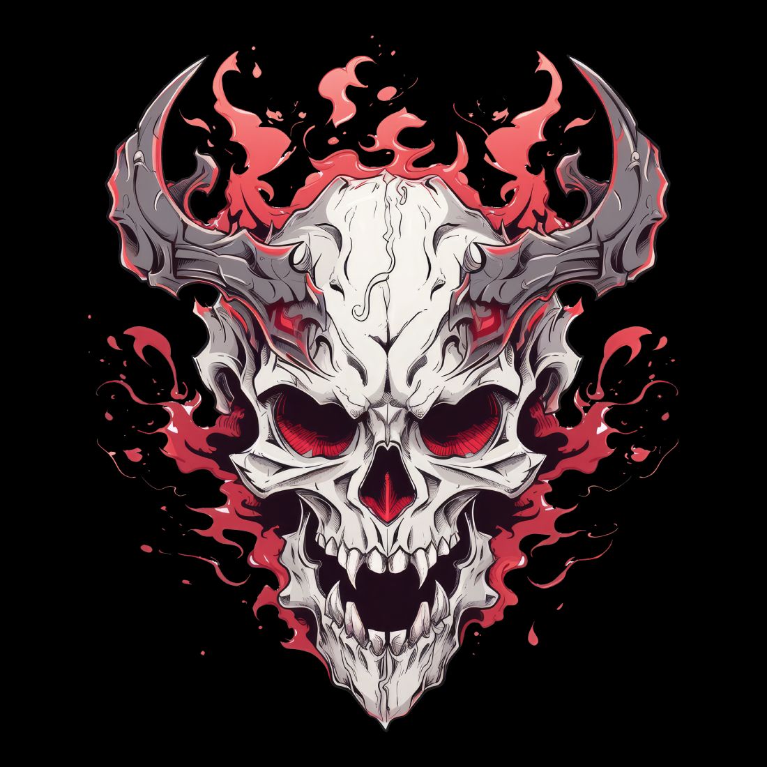 Cool skull illustration for your t-shirt design - MasterBundles
