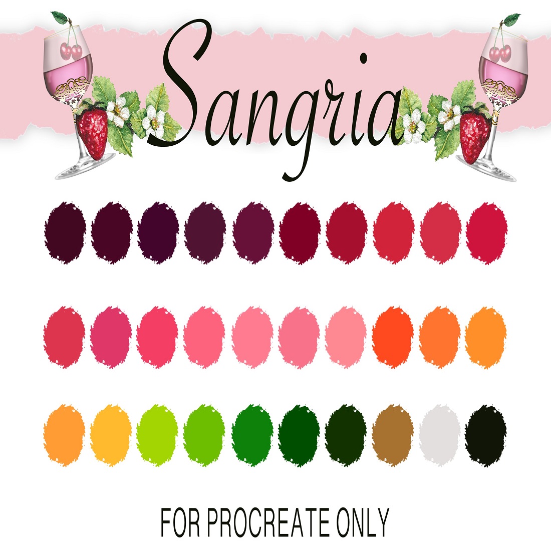 Sangria Color Palette for Procreate - MasterBundles