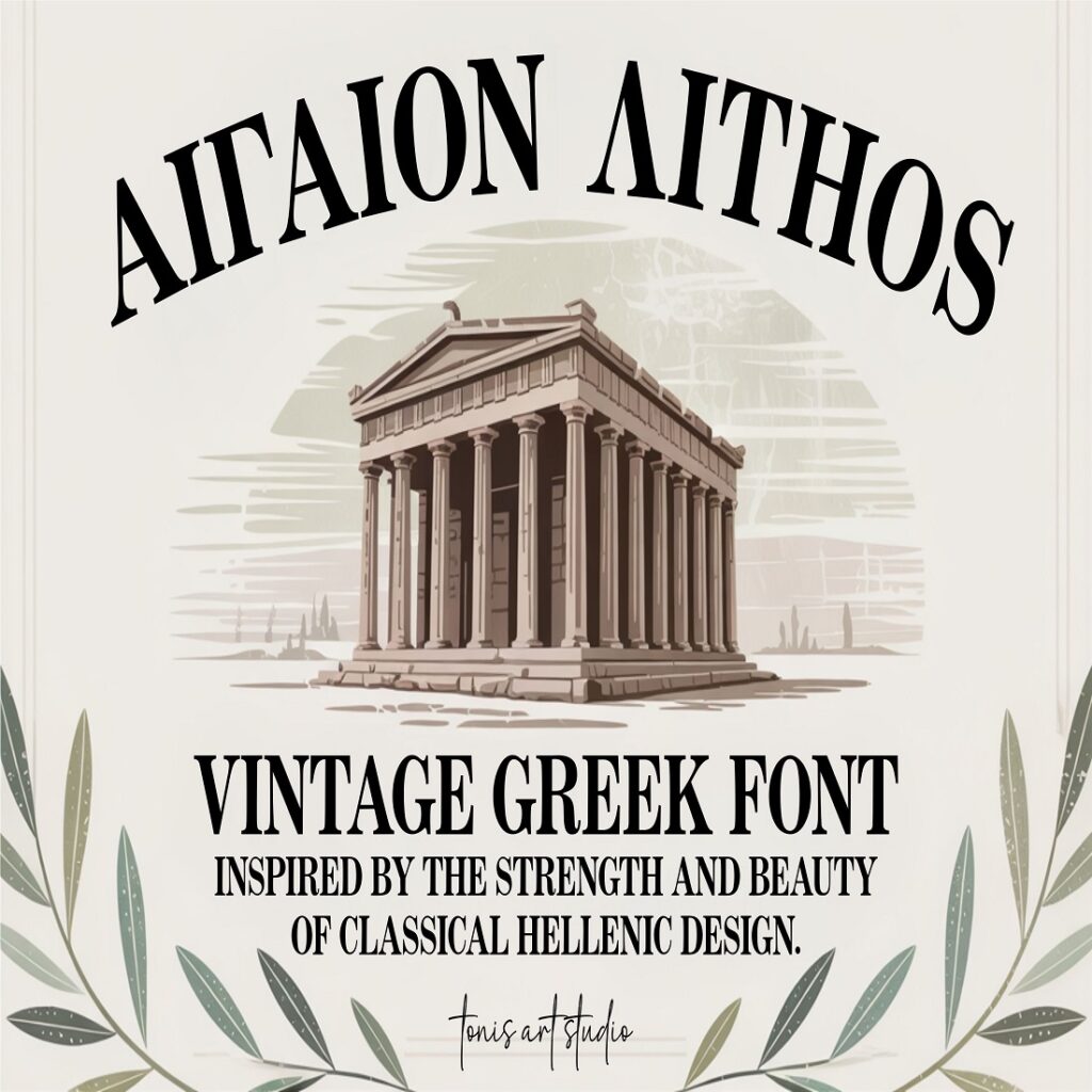 Aegean Stone Greek Font Classical Serif Display Typeface - MasterBundles
