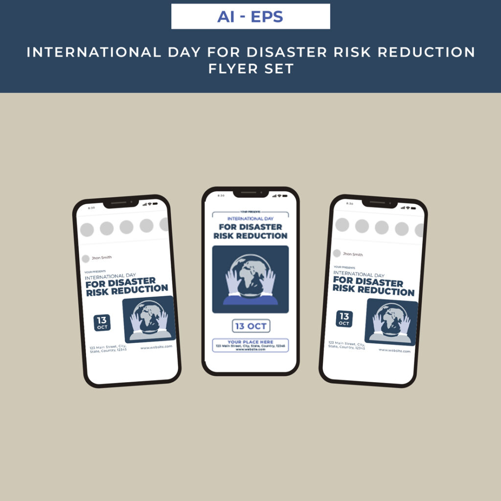International Day For Disaster Risk Reduction Flyer Set Design ...
