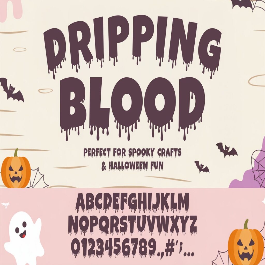Dripping Blood Font SVG Halloween Font, Dripping Alphabet - MasterBundles