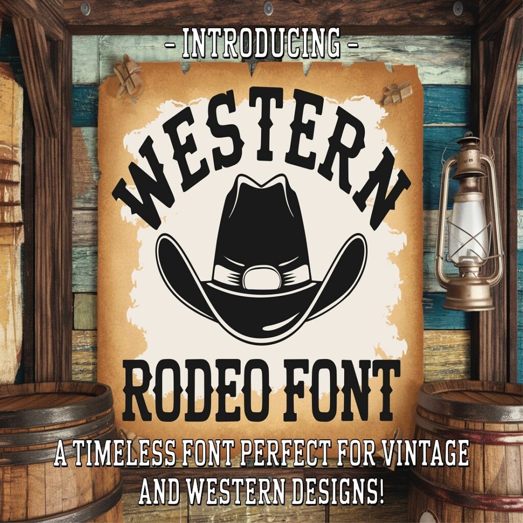 Western Rodeo Font, Cowboy Typeface, Rustic Wild West Letter ...