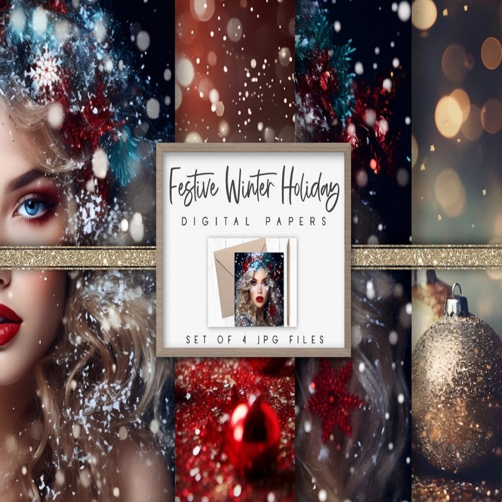 Christmas Winter Holiday Digital Paper Backgrounds - MasterBundles