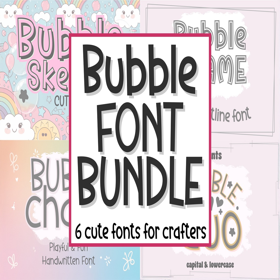 Bubble Font Bundle Cute Playful Fonts for Crafts - MasterBundles