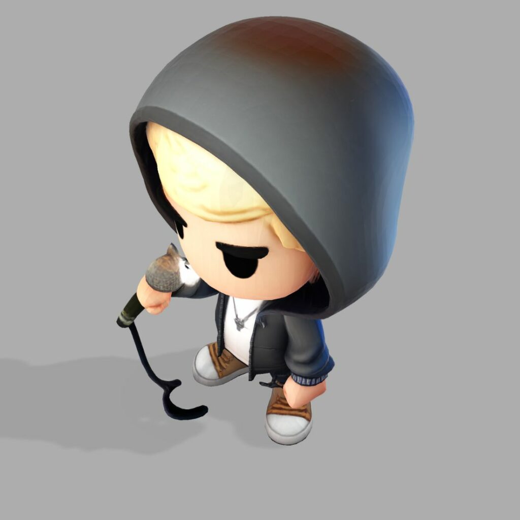 3D Cartoony Rapper Model Cute Stylized Character 3D Print - MasterBundles