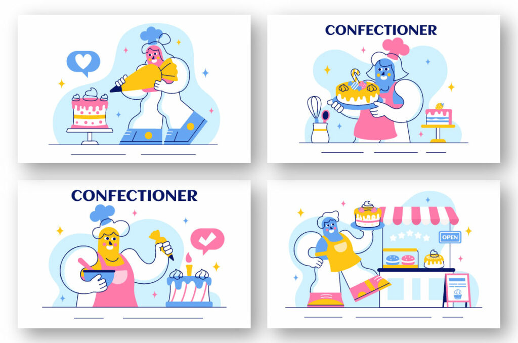 10 Confectioner Vector Illustration - MasterBundles