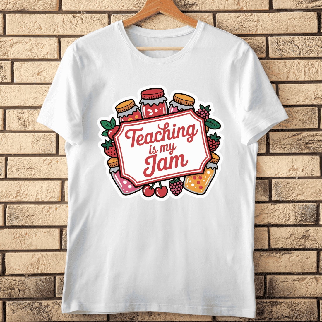 Colorful Jam Jars and Fruit Teacher T-Shirt Design - MasterBundles