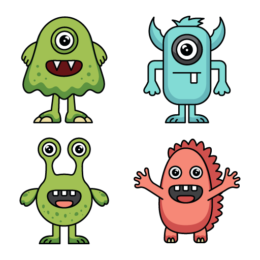 Monsters filled outline 20 icons - MasterBundles