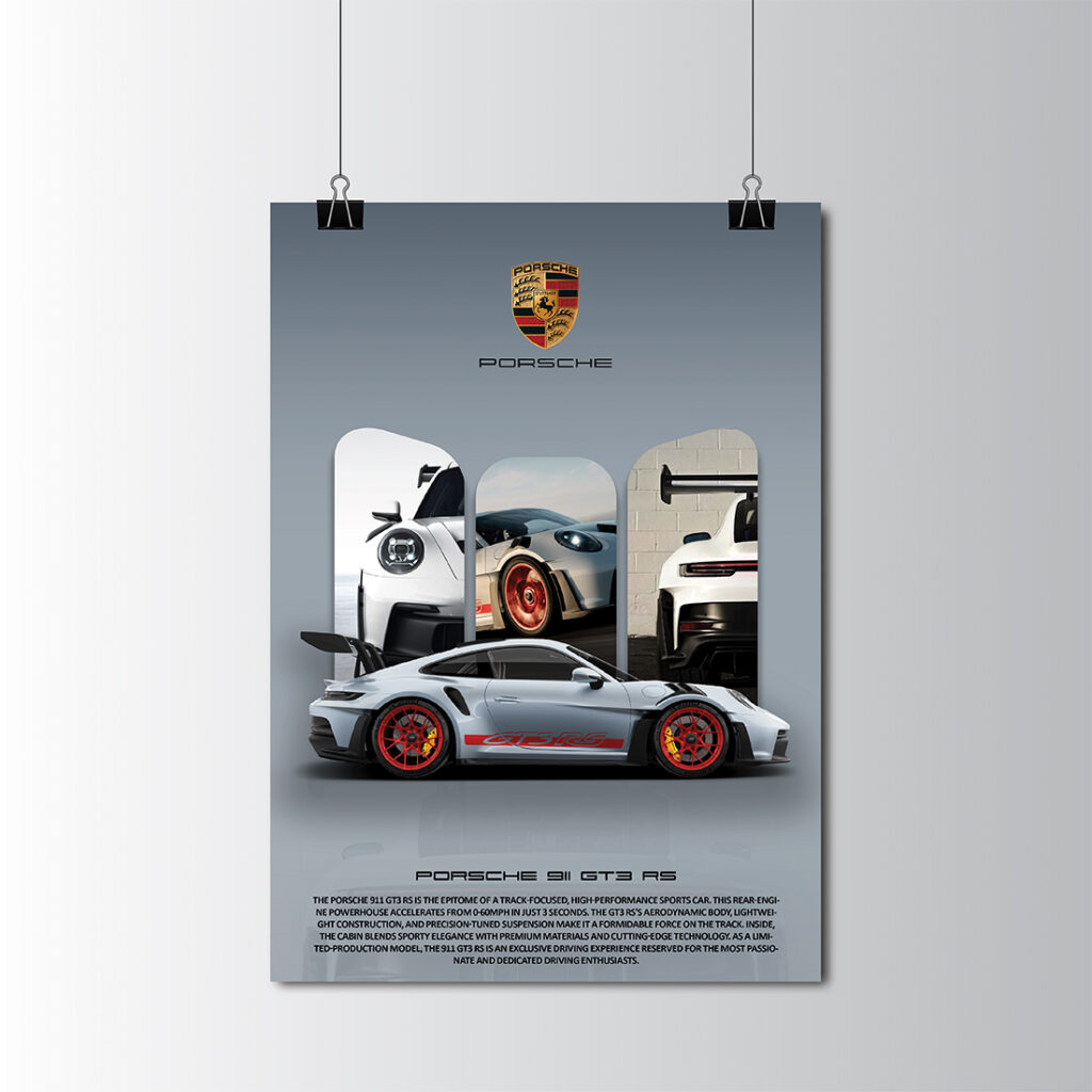 Porsche 911 GT3 RS | wall poster - MasterBundles