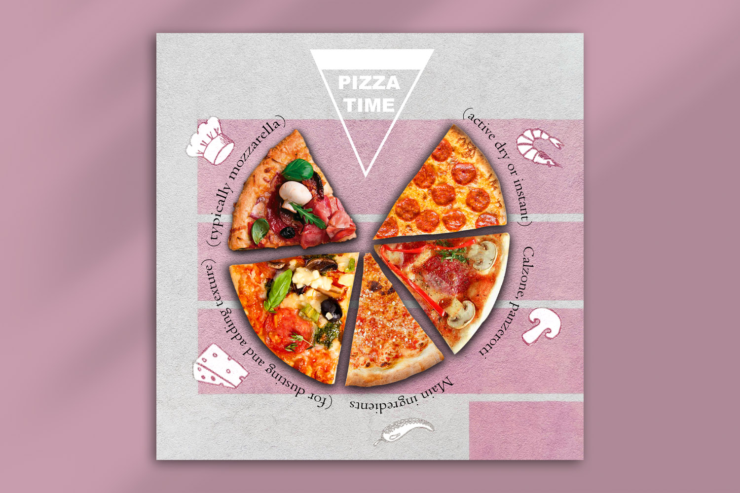 Pizza Time Creative PSD Template – Editable Food Infographic Design ...