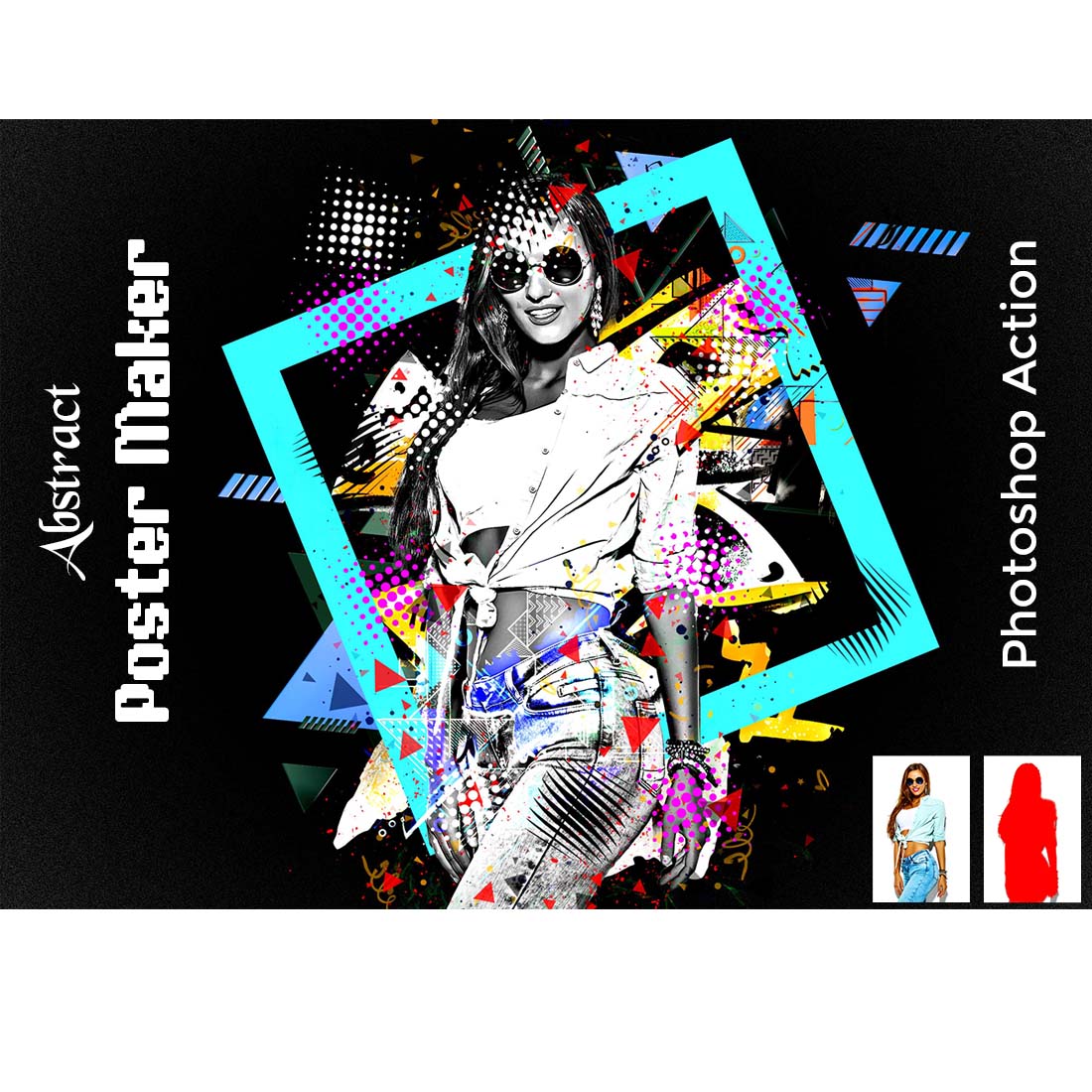 Abstract Poster Maker Photoshop Action - MasterBundles