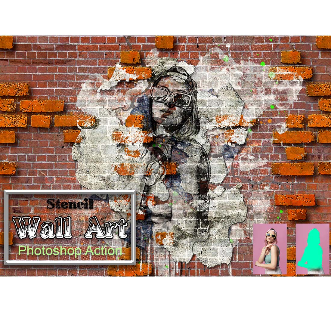 Stencil Wall Art Photoshop Action - MasterBundles