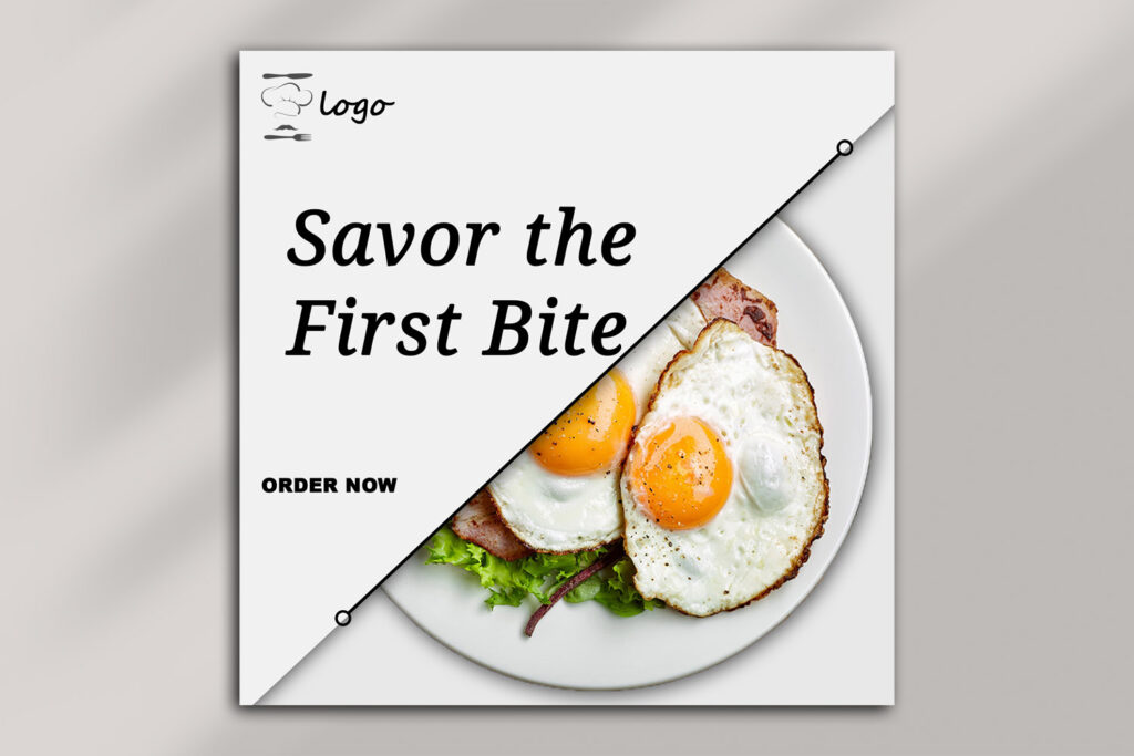 Modern Food Banner PSD Template – “Savor the First Bite” - MasterBundles