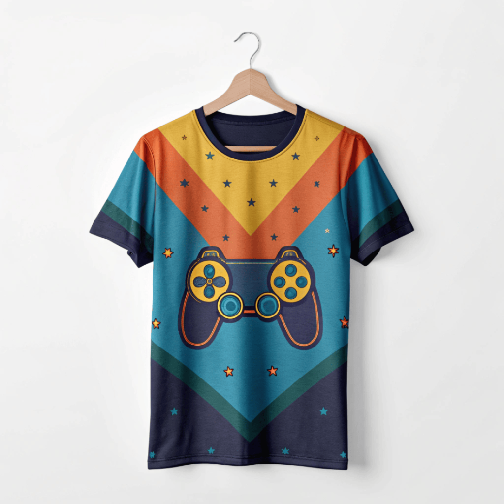Game Over Retro Gaming T-Shirt Mockup - MasterBundles