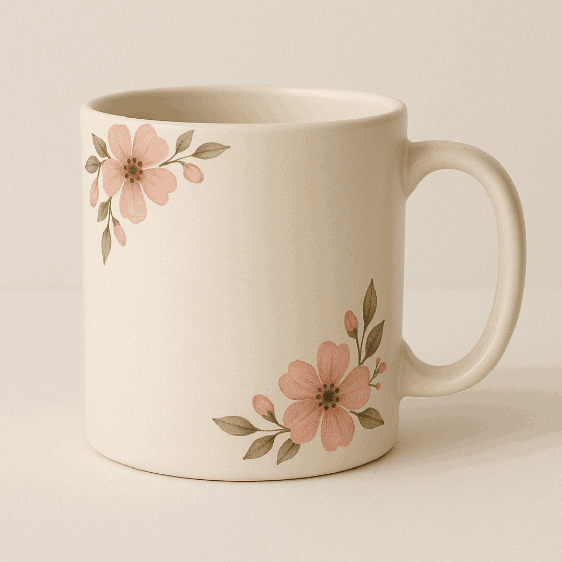 Minimalist Mug Mockup Set in elegant offwhite colour - MasterBundles