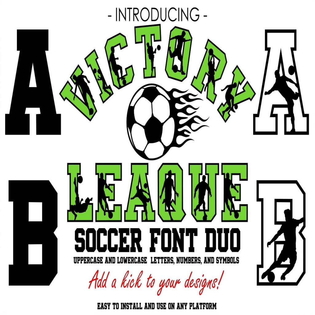 Victory League Soccer Font Sports Alphabet Letters - MasterBundles