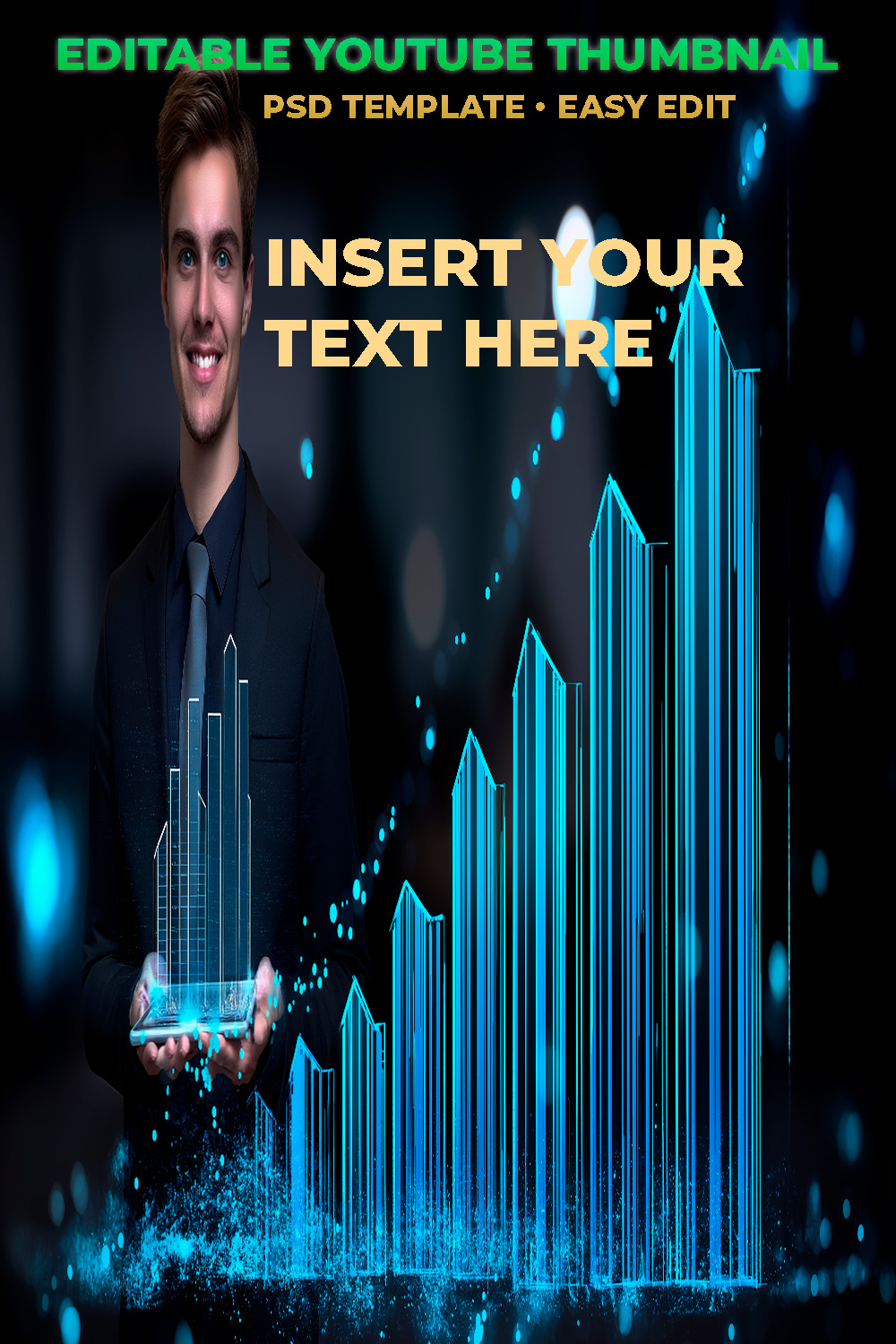 Business Growth Chart PSD Template – Editable - MasterBundles