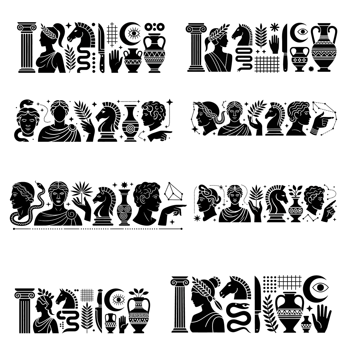Ancient Greek Decorative Elements patterns vector - MasterBundles
