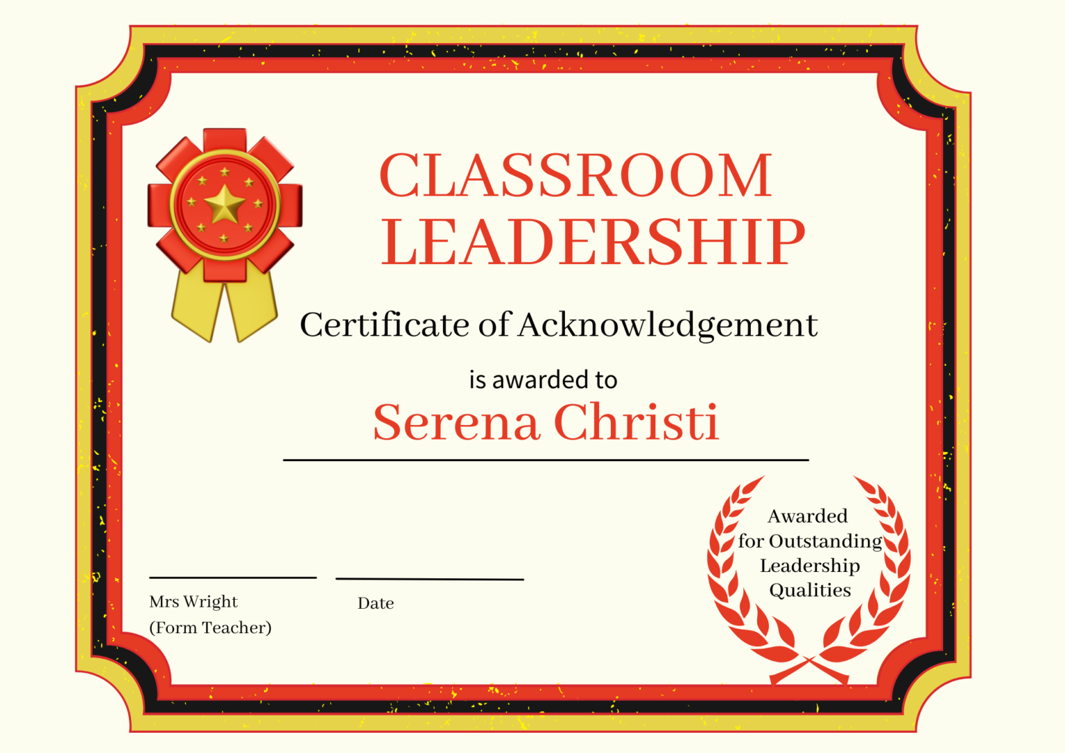 Certificate of Acknowledgement in Classroom Leadership - MasterBundles