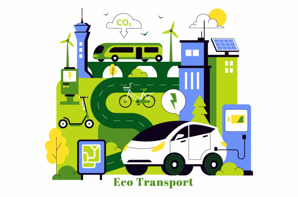 10 Eco Friendly Transportation Illustration - MasterBundles