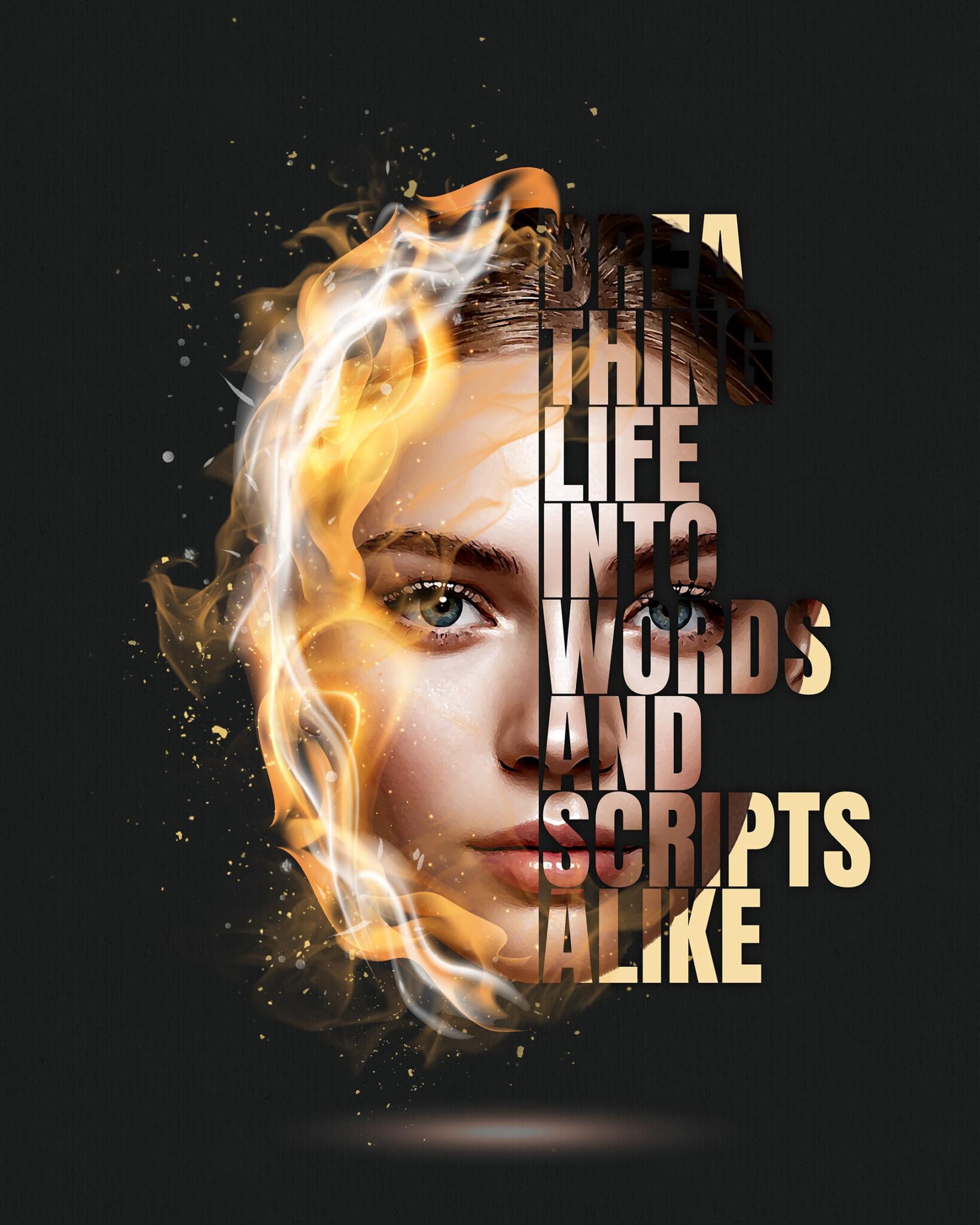 Portrait Fire Text Photo Effect - MasterBundles