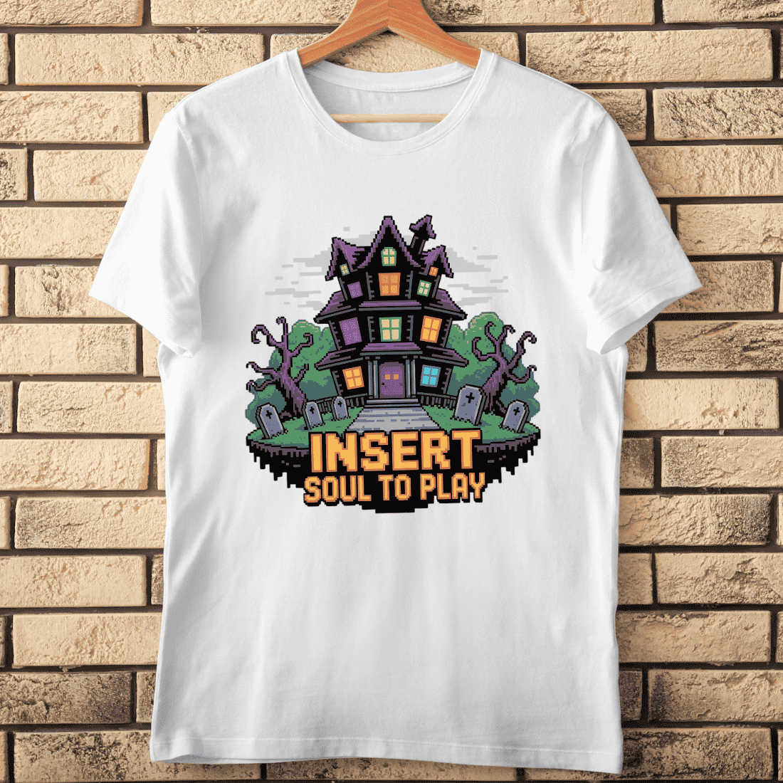 Retro Gaming Haunted House T-shirt Design - MasterBundles