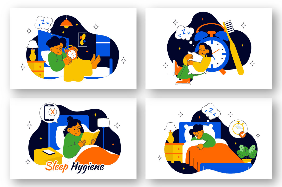 10 Sleep Hygiene Illustration - MasterBundles