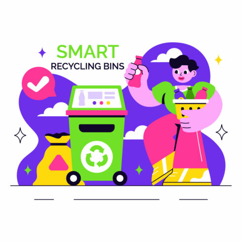 10 Smart Recycling Bins Illustration - MasterBundles