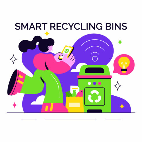 10 Smart Recycling Bins Illustration - MasterBundles