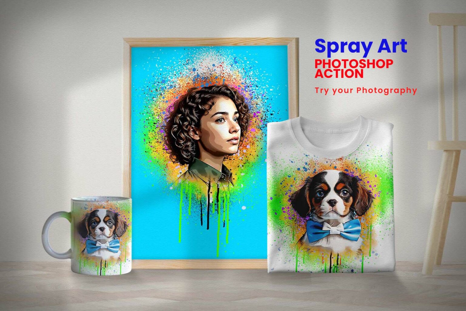 Spray Art Photoshop Action - MasterBundles