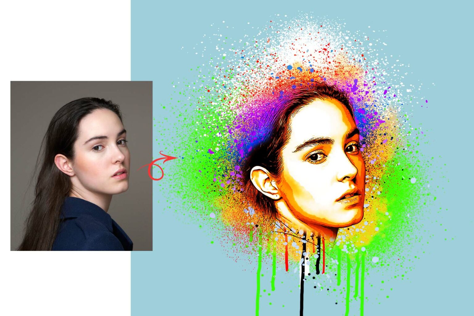 Spray Art Photoshop Action - MasterBundles