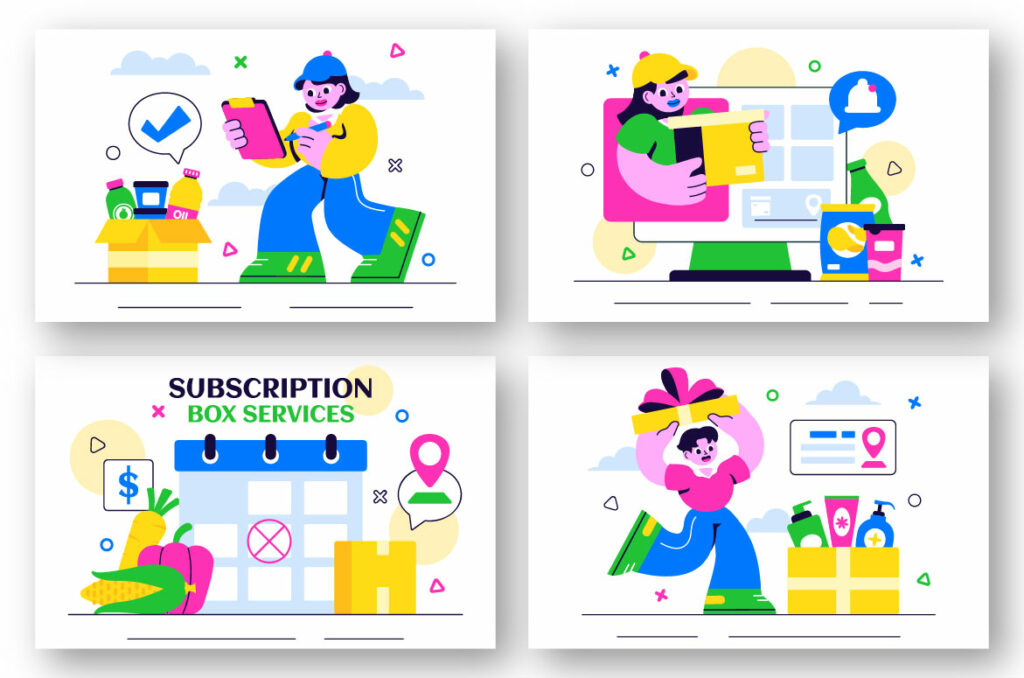 10 Subscription Box Services Illustration - MasterBundles