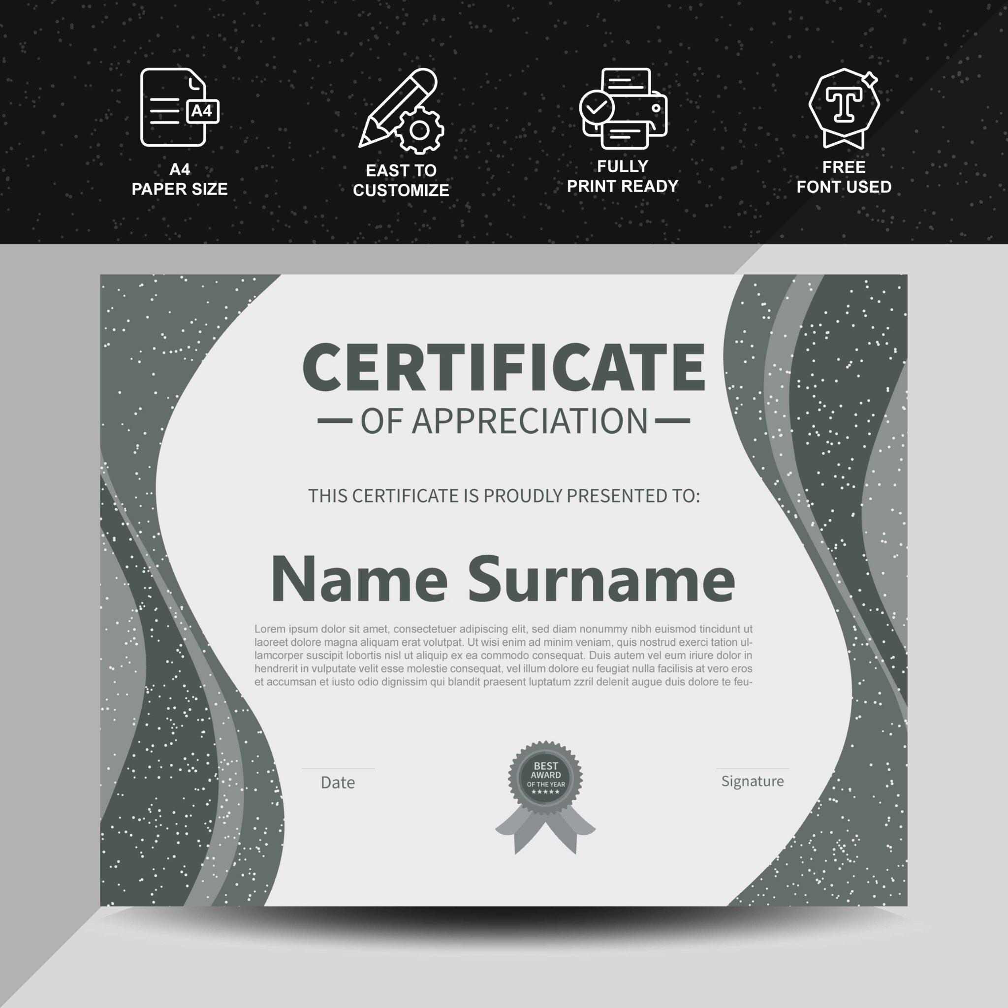 Editable Award Certificate - MasterBundles