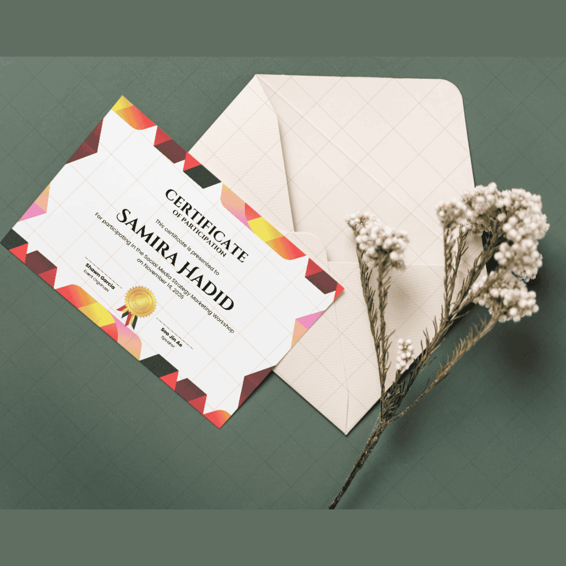 Certificate of Recognition for Social Media Strategy Participation - MasterBundles