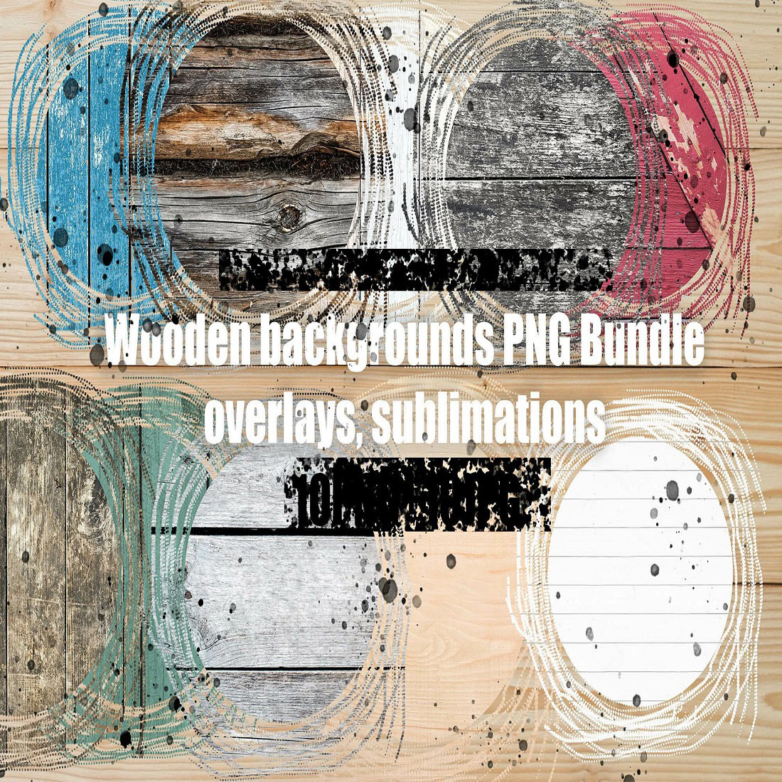 Wood Sublimation Overlays Backgrounds Bundle - MasterBundles
