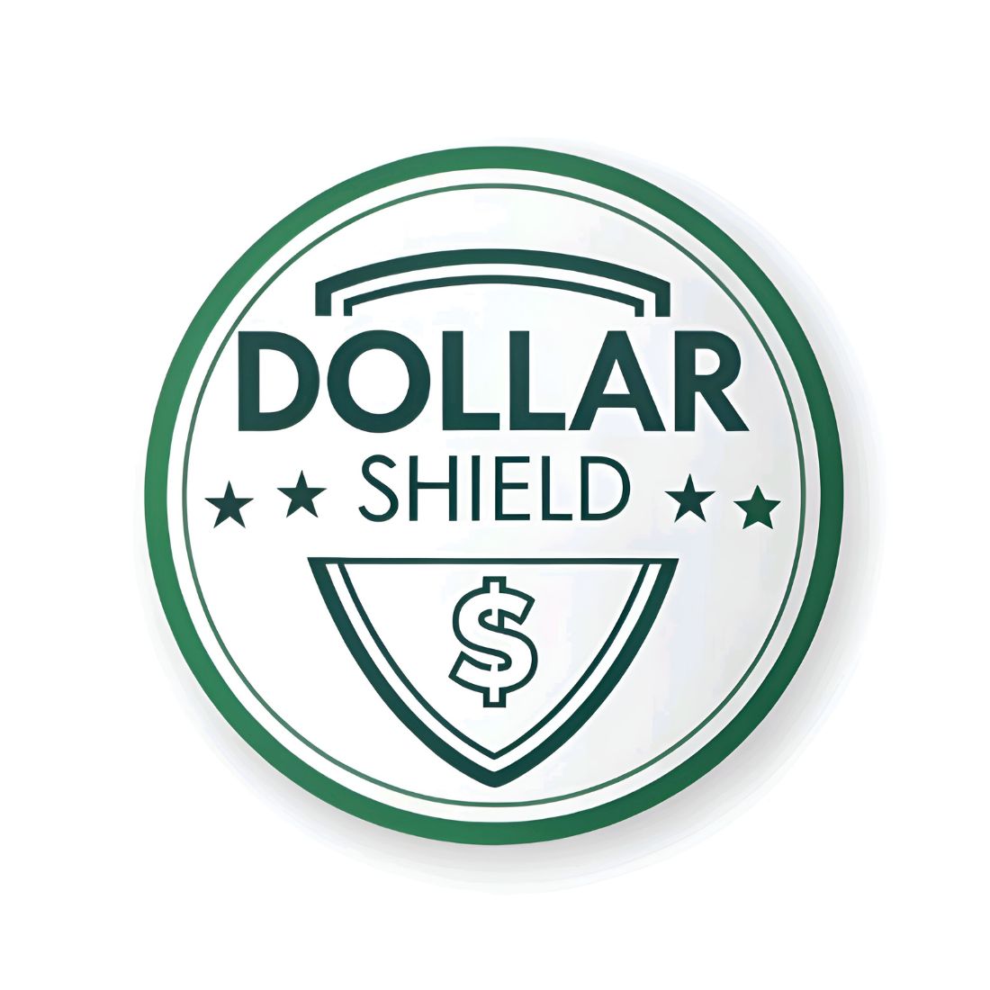 Dollar shield badge isolated on white background a symbol of financial ...