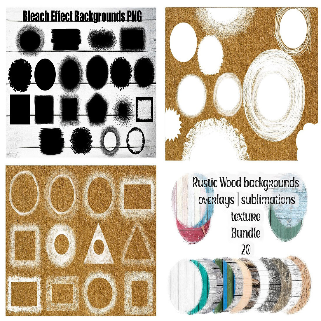 Bleach Effect Frame Backgrounds Wood Sublimation Overlays - MasterBundles