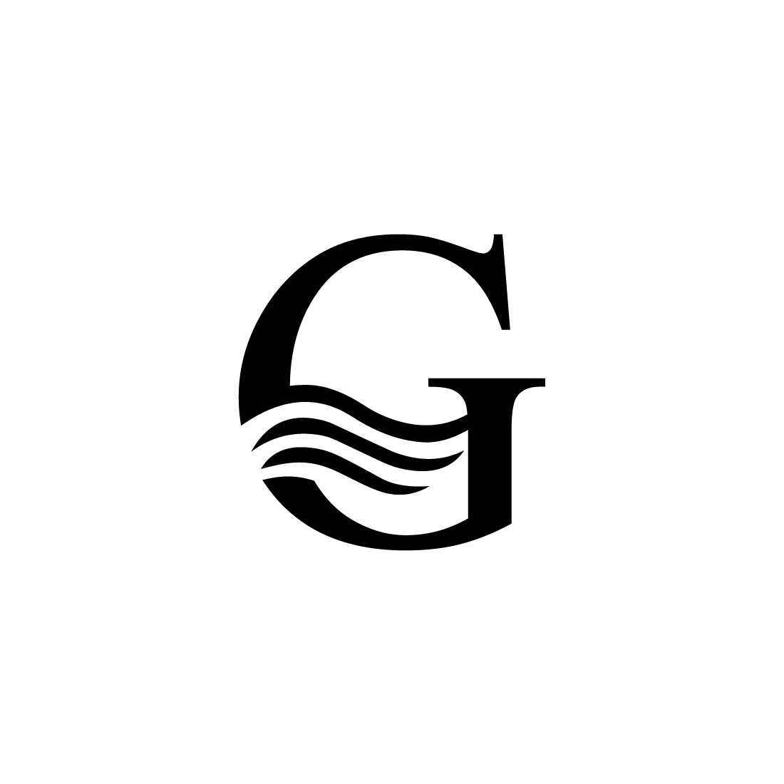 letter G, logo, icon, vector, brand, initial, abstract, wave, water ...
