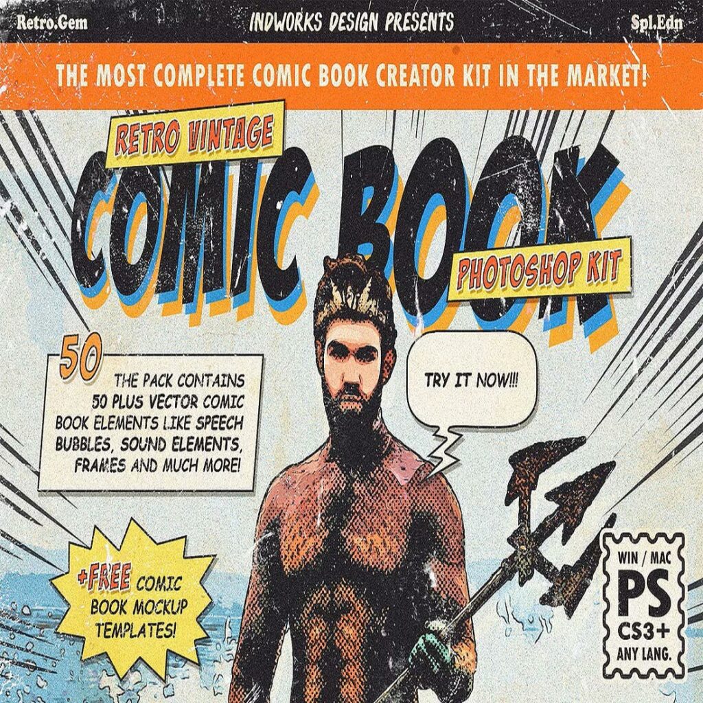 Retro Comic Book PS Kit - MasterBundles