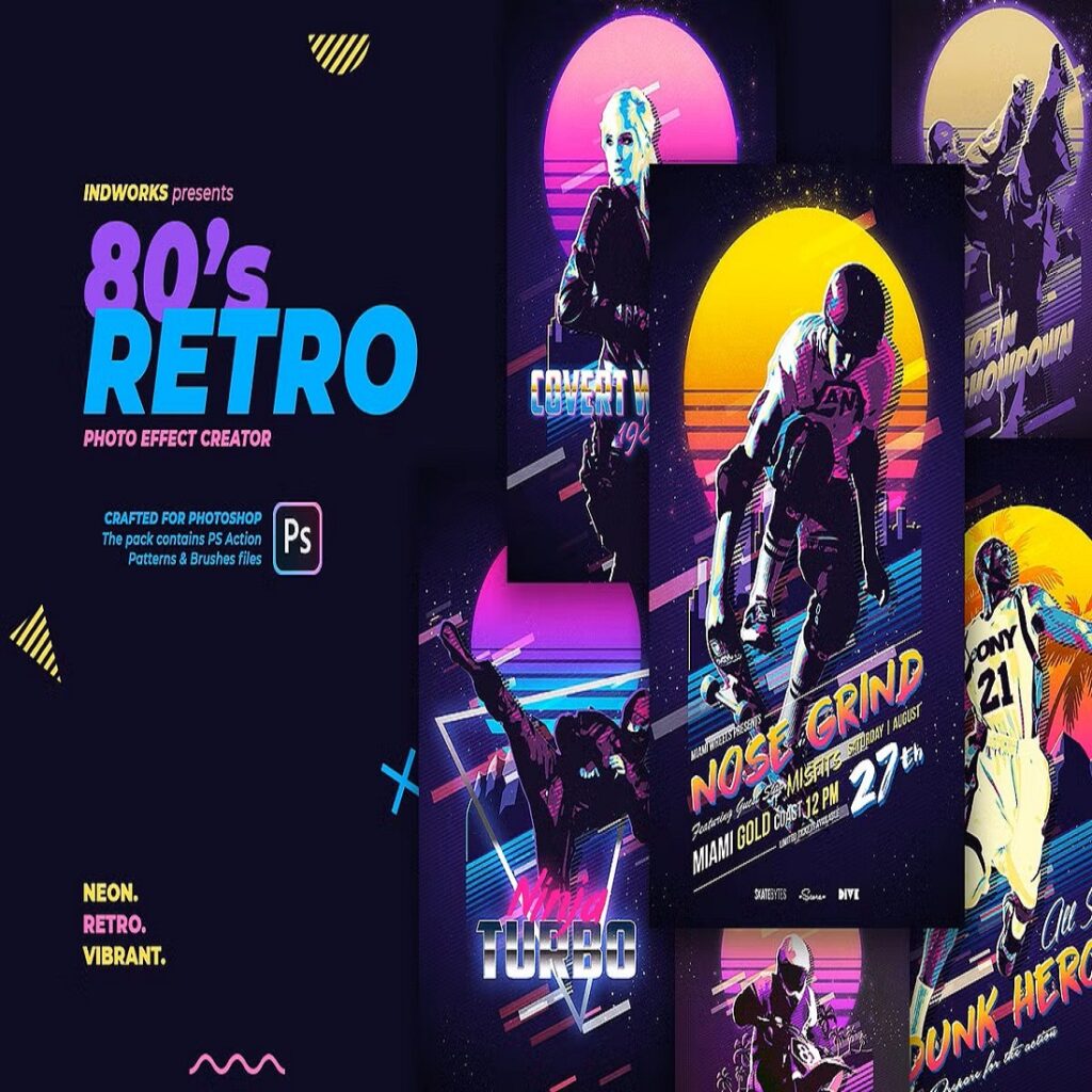 80s Retro Poster PS Action - MasterBundles