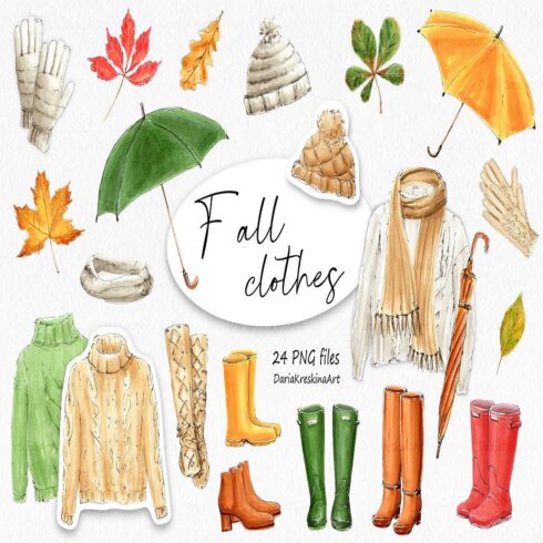 Autumn clothes clipart Fall sweater clipart transparent - MasterBundles