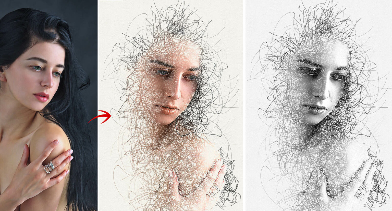 Editable Chaotic Lines Photo Effect - MasterBundles